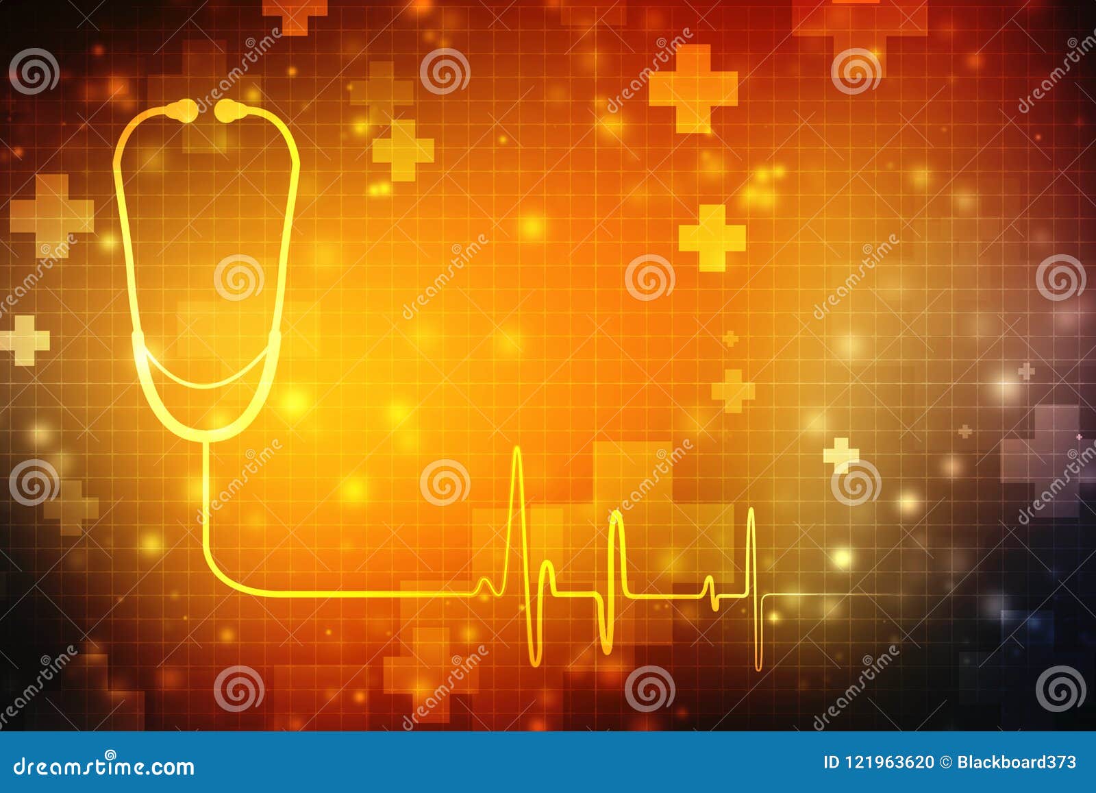 Digital Illustration of Stethoscope in Medical Background Stock Photo ...