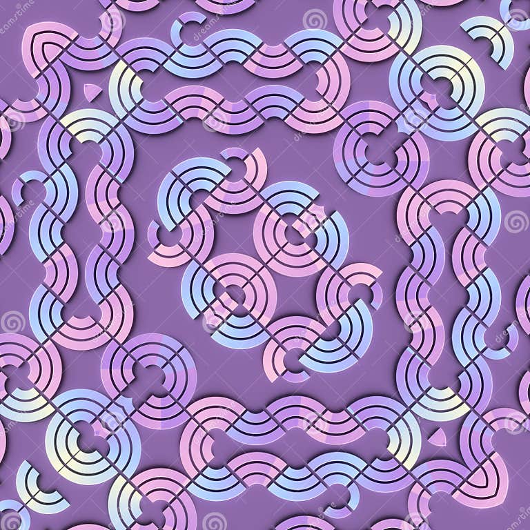Digital Illustration of a Symmetrical Repeating Pattern Composed of ...