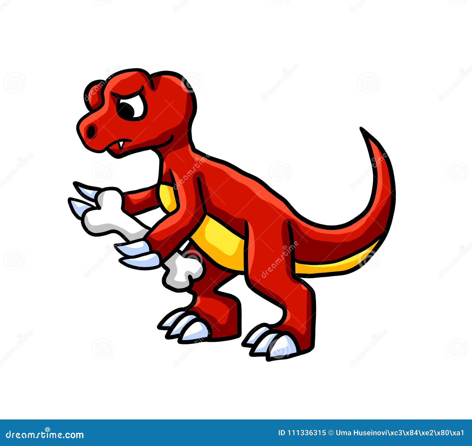 Sad Red T Rex is Hungry stock illustration. Illustration of comic ...