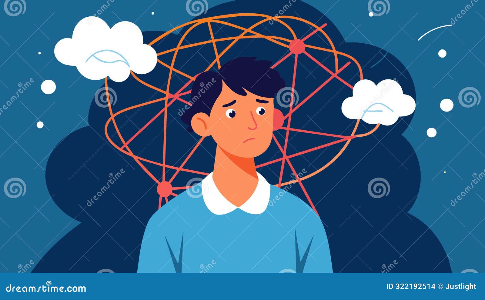 A Digital Illustration of a Tangled Web of Thoughts and Emotions ...