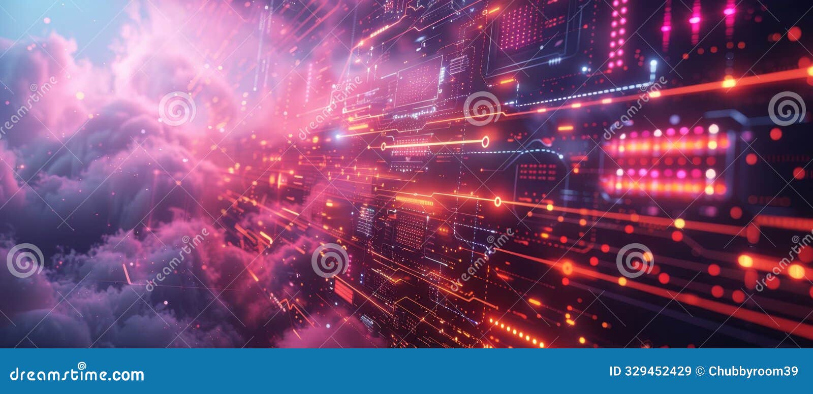 Digital Illustration of a Tech-infused Business Process Flowchart with ...