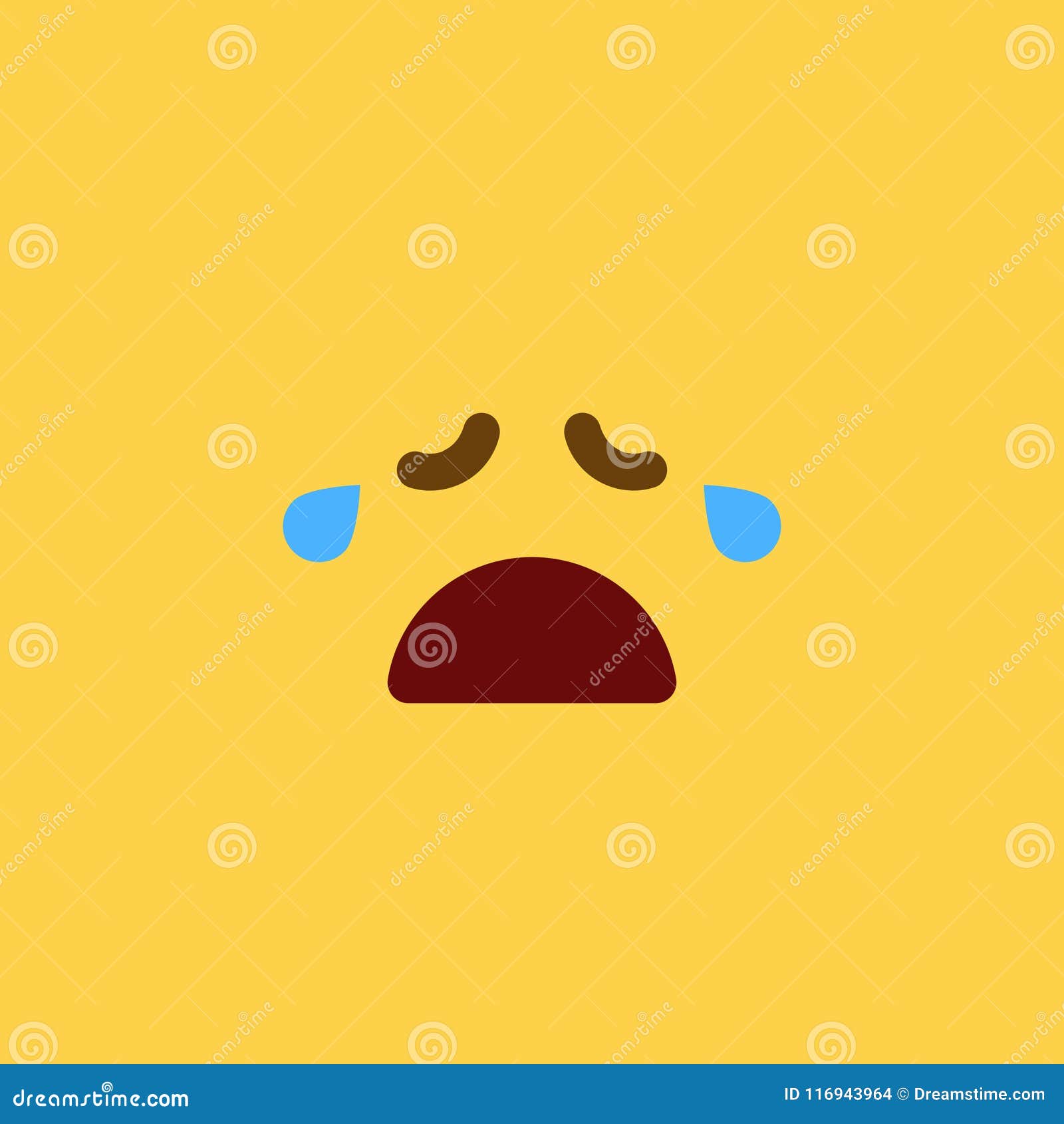 Crying Tile Style Emoji stock illustration. Illustration of style ...