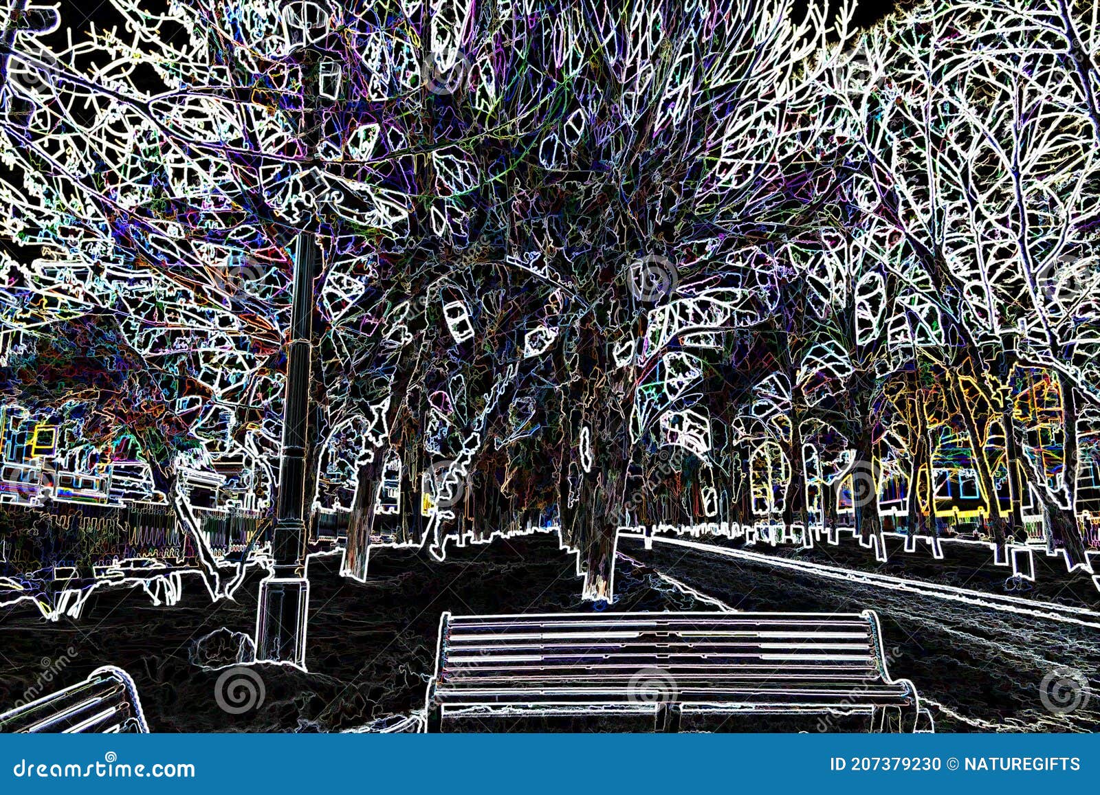 Digital Trees Postcard Background Effect Stock Photo - Image of blue ...