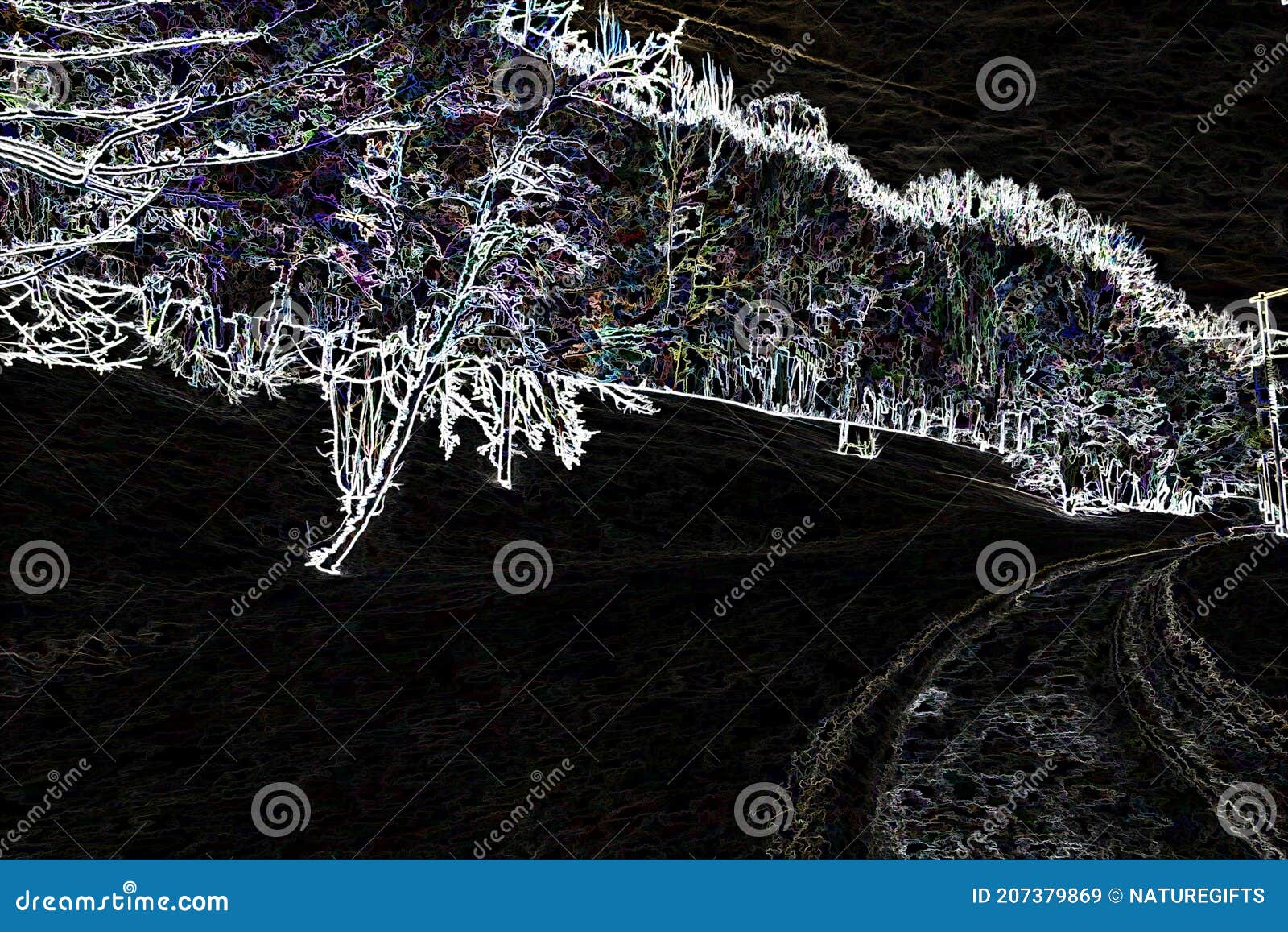 Digital Trees Postcard Background Effect Stock Image - Image of ...