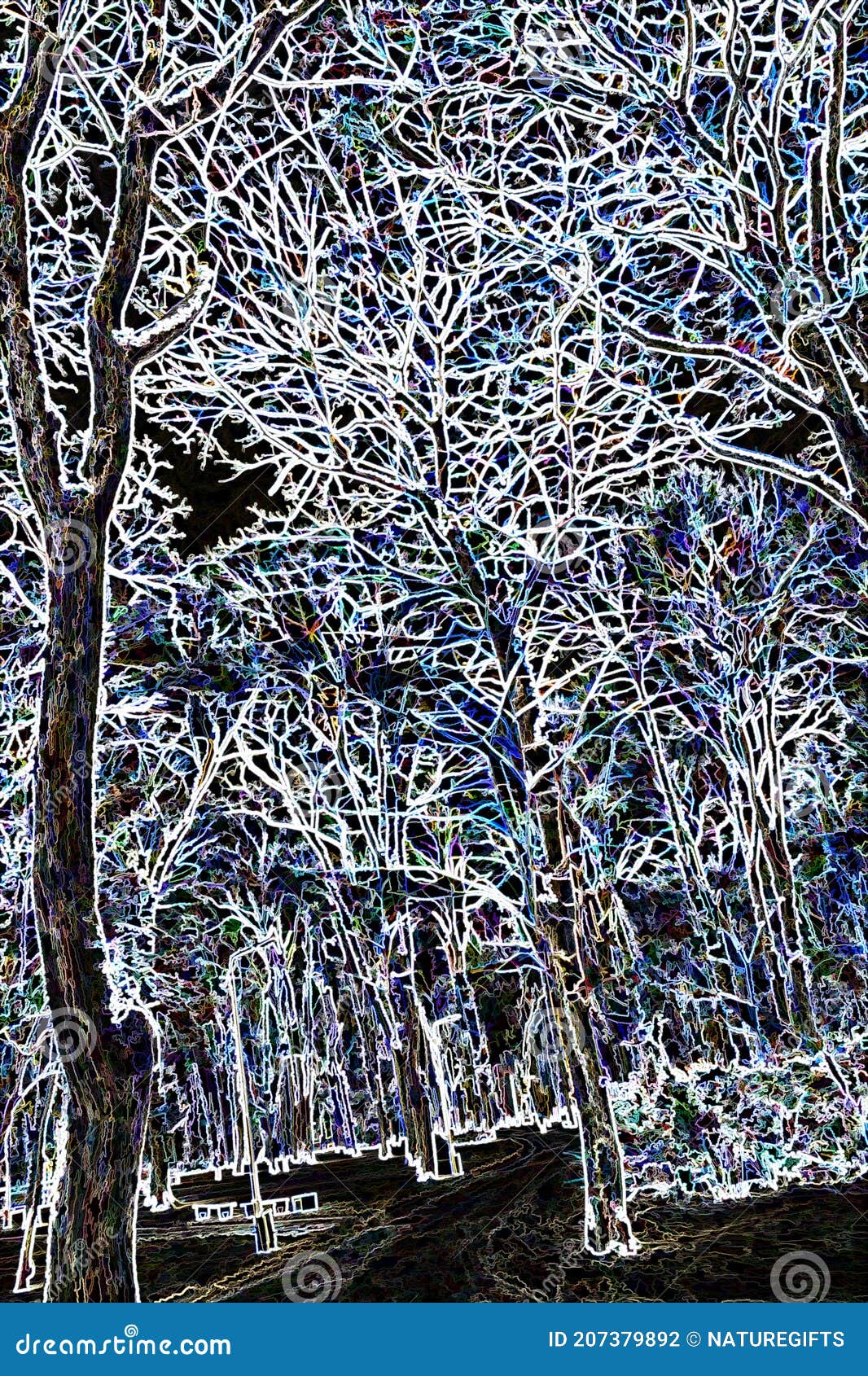 Digital Trees Postcard Background Effect Stock Photo - Image of fantasy ...