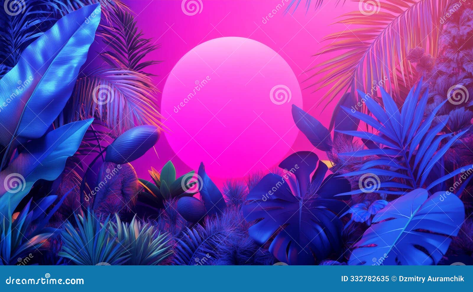 This is a Digital Illustration of a Tropical Jungle Scene with a ...