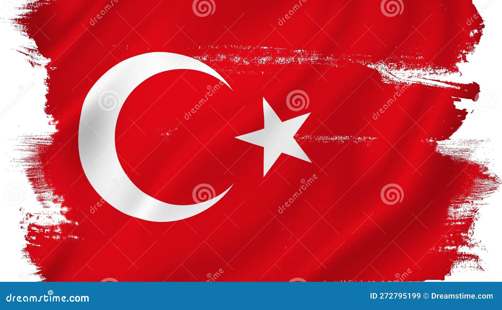 Digital Illustration of a Turkish Flag Painted on a White Wall Stock ...