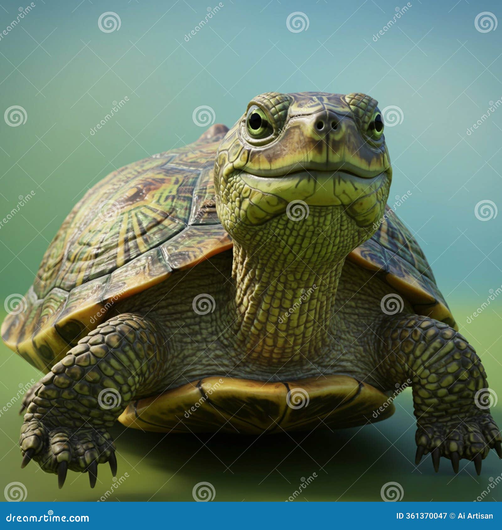 A Digital Illustration of a Turtle Showcases a Realistic Appearance ...