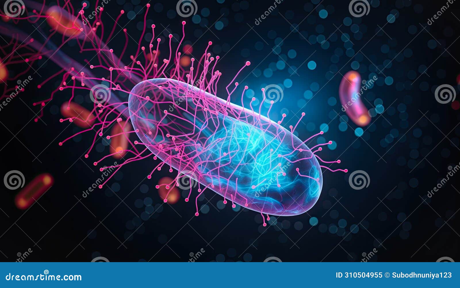 Microbial Universe Colorful 3D Render Of Viral Cells Royalty-Free Stock ...