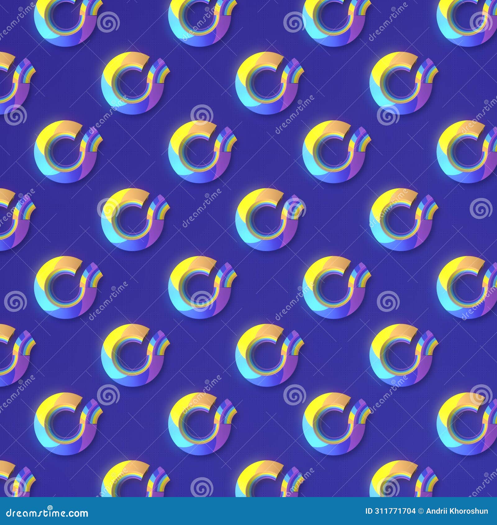 Digital Illustration with a Visually Appealing Pattern of Circles in a ...