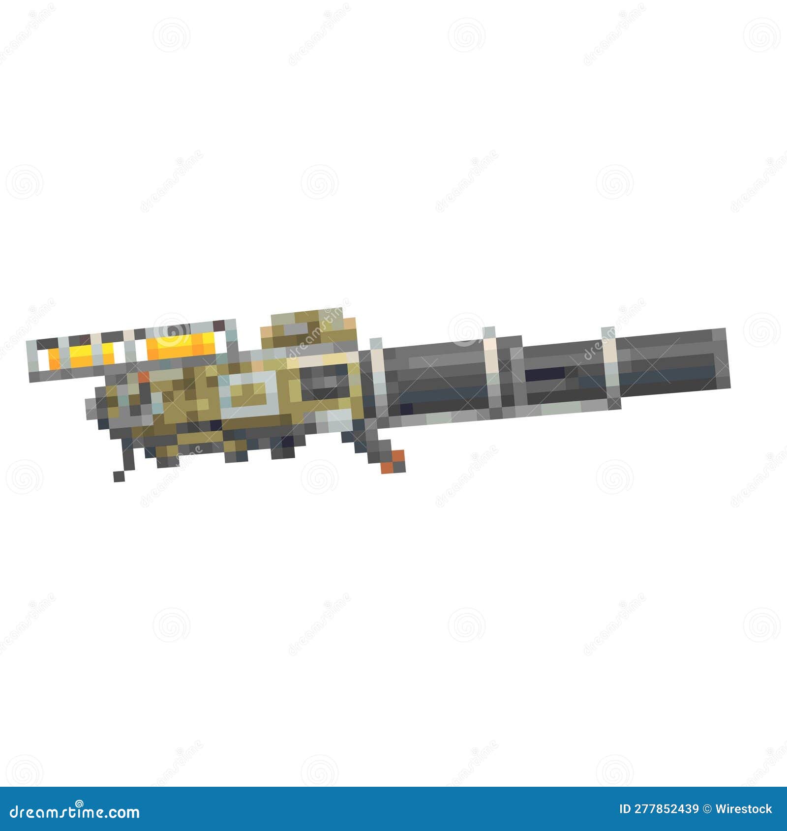 Digital Illustration of a Weapon of the Future in the Style of a Pixel ...