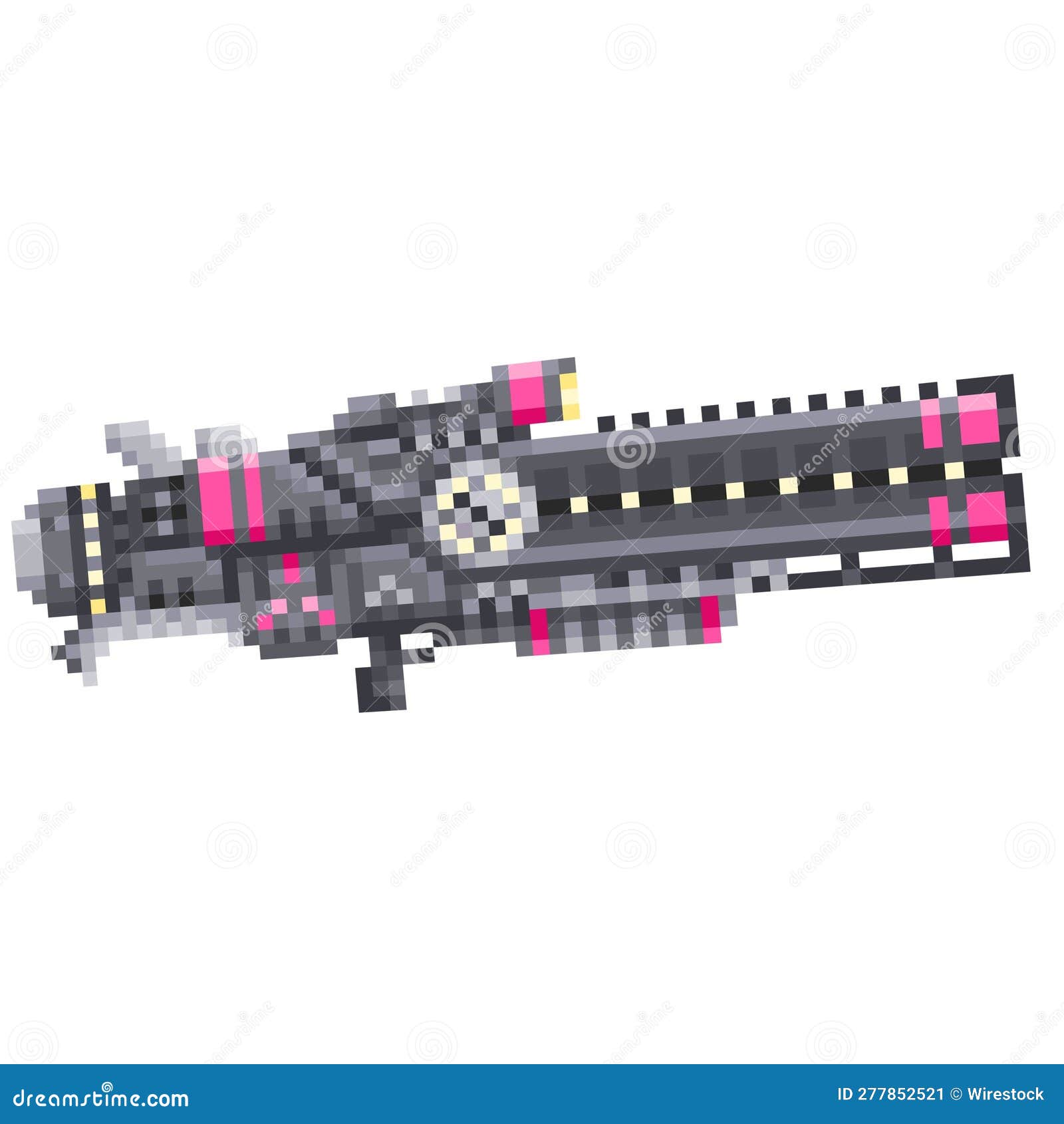 Digital Illustration of a Weapon of the Future in the Style of a Pixel ...