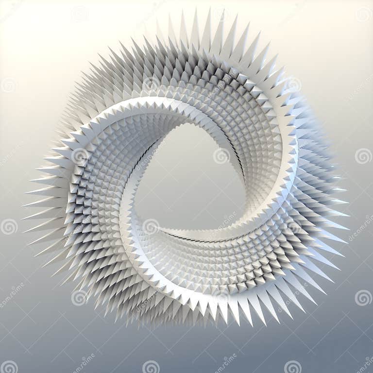 Digital Illustration of a White Abstract Figure in the Shape of a ...