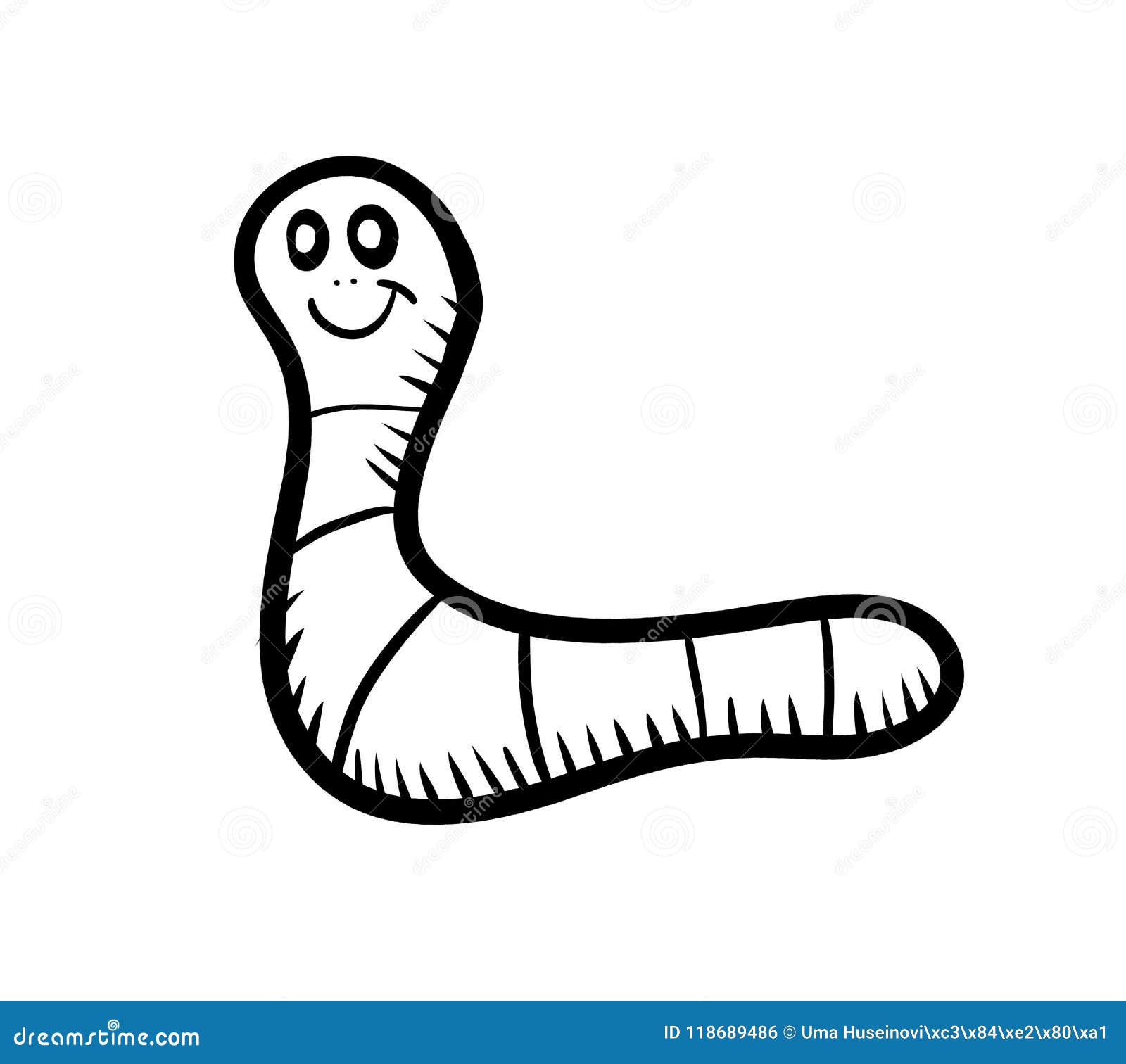 Silly Worm Doodle stock illustration. Illustration of crawl - 118689486