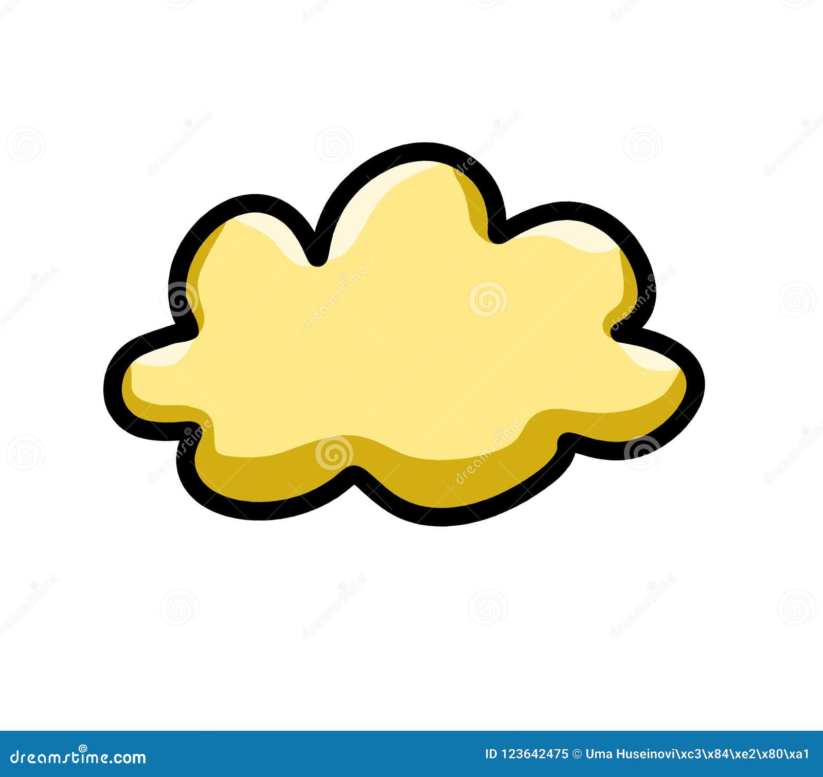 Fluffy Cartoon Yellow Cloud Stock Illustration - Illustration of cloud ...