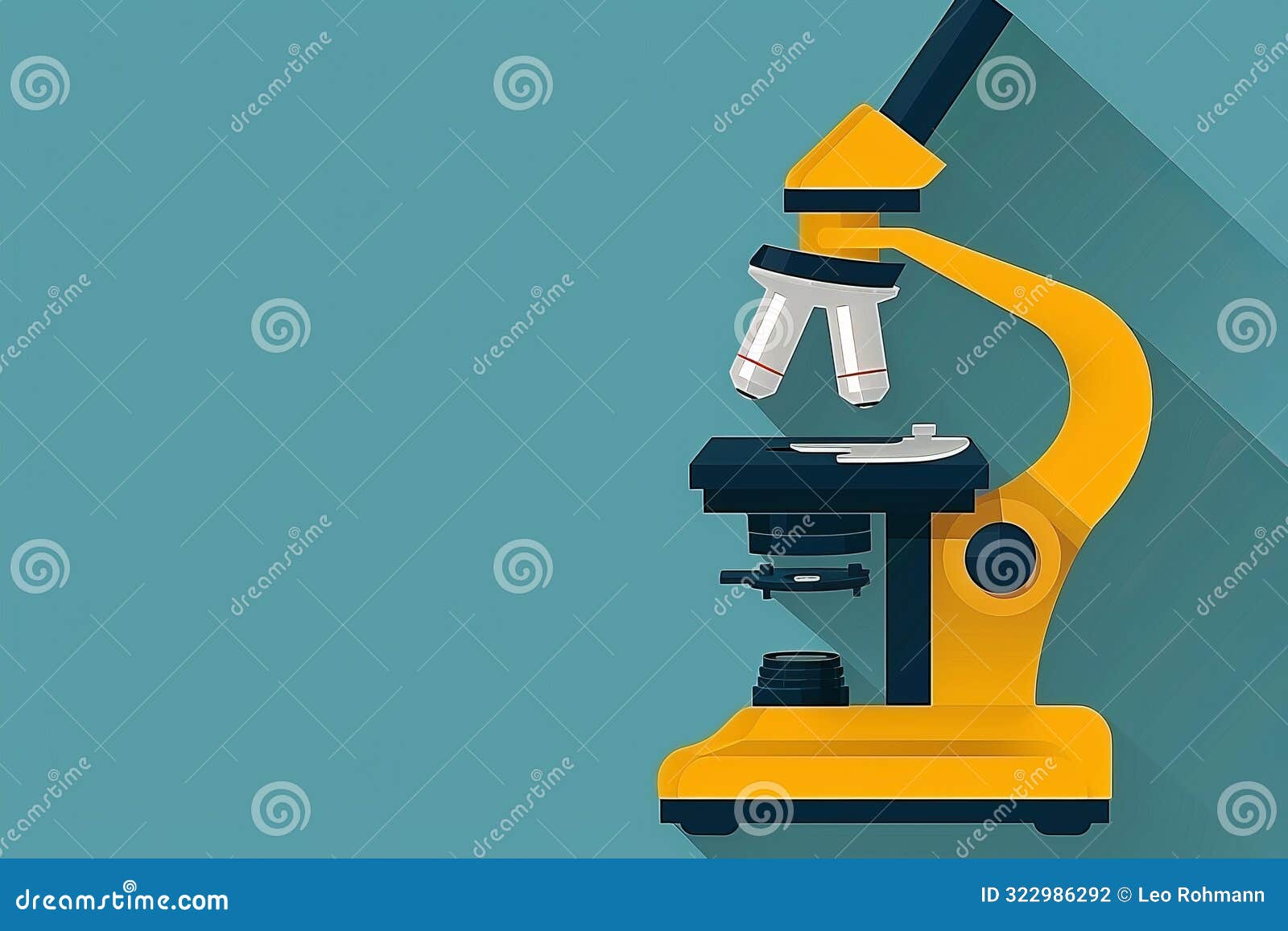 Digital Illustration of a Yellow Microscope, Abstract and Modern ...