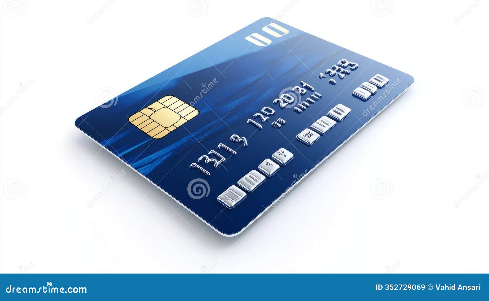 Digital Image of a Blue Credit Card on a White Background Stock ...