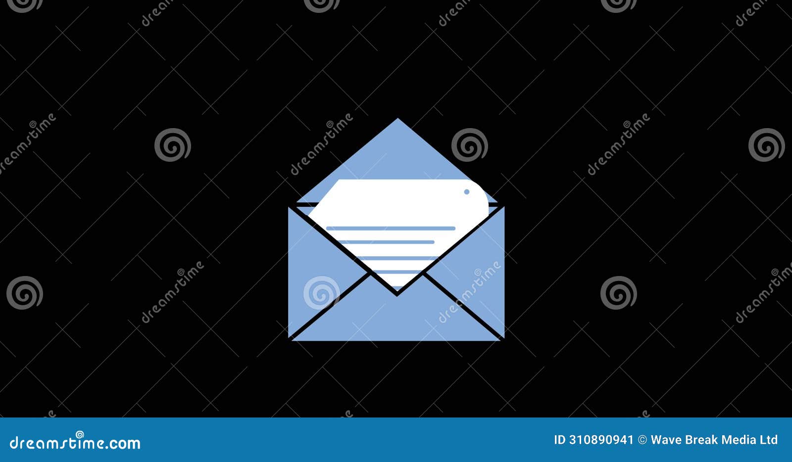 Digital Image of a Blue Message Envelope Opening To a Note Inside ...