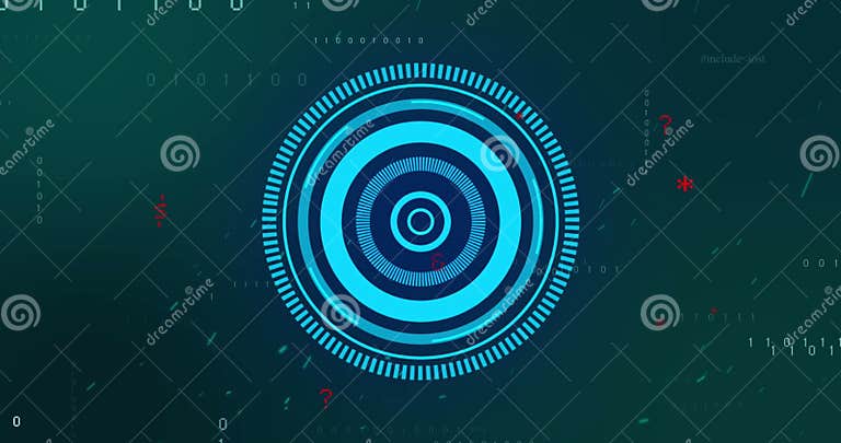 Digital Image of Blue Round Scanners Against Data Processing on Blue ...