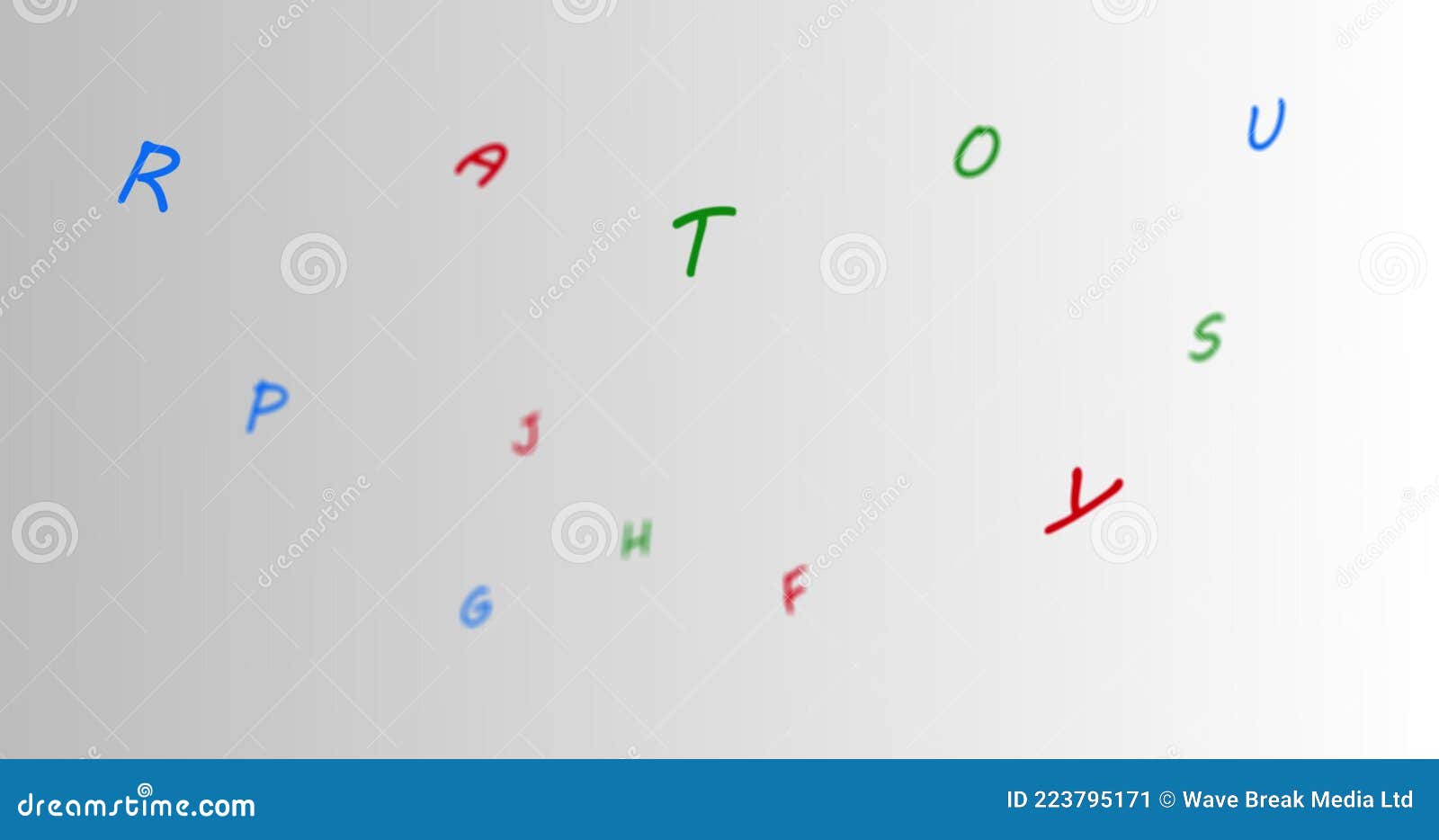 Digital Image of Colorful Random Letters in Alphabets Moving Against ...
