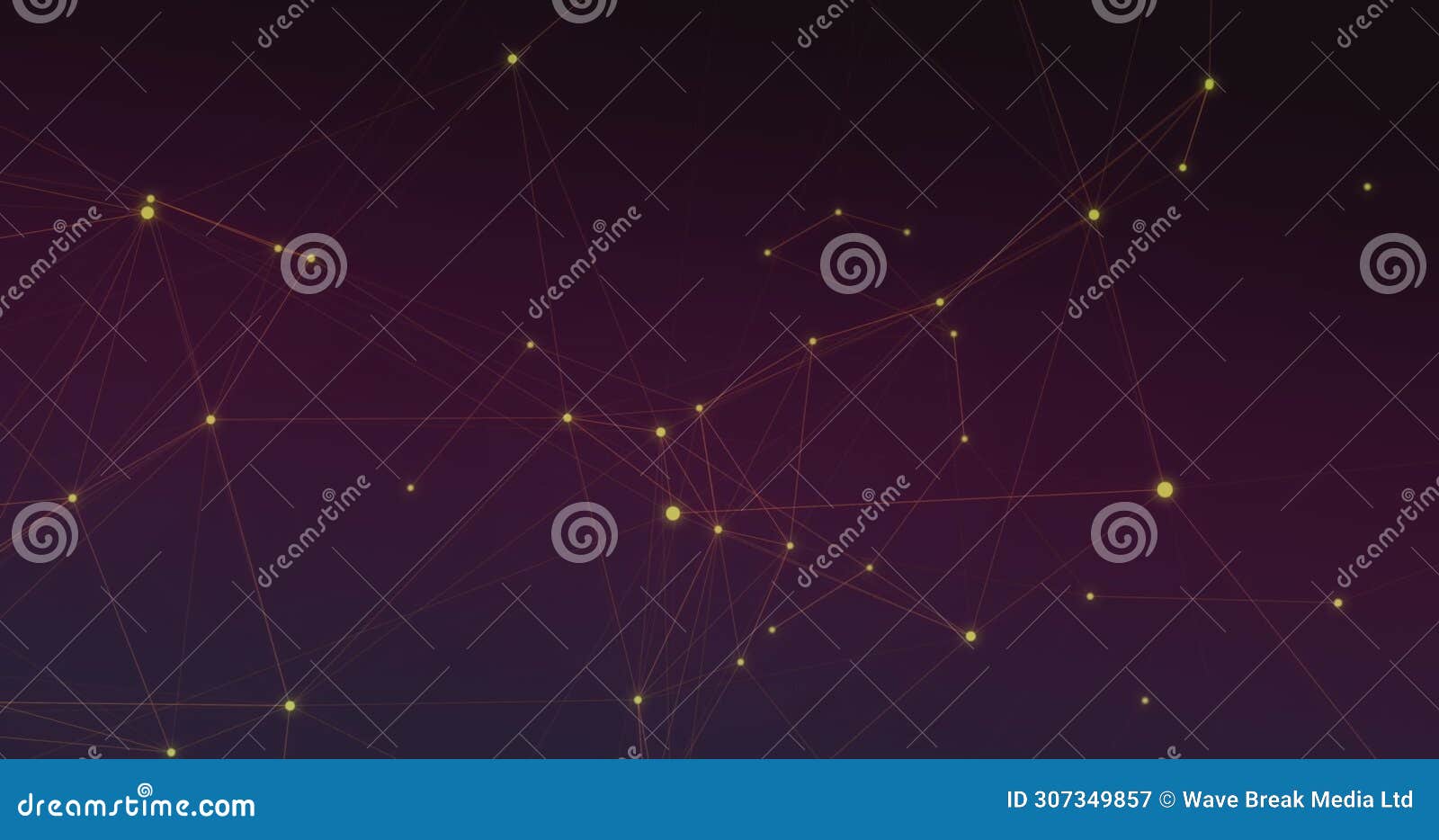 Digital Image of Glowing Network of Connections Moving Against Purple ...