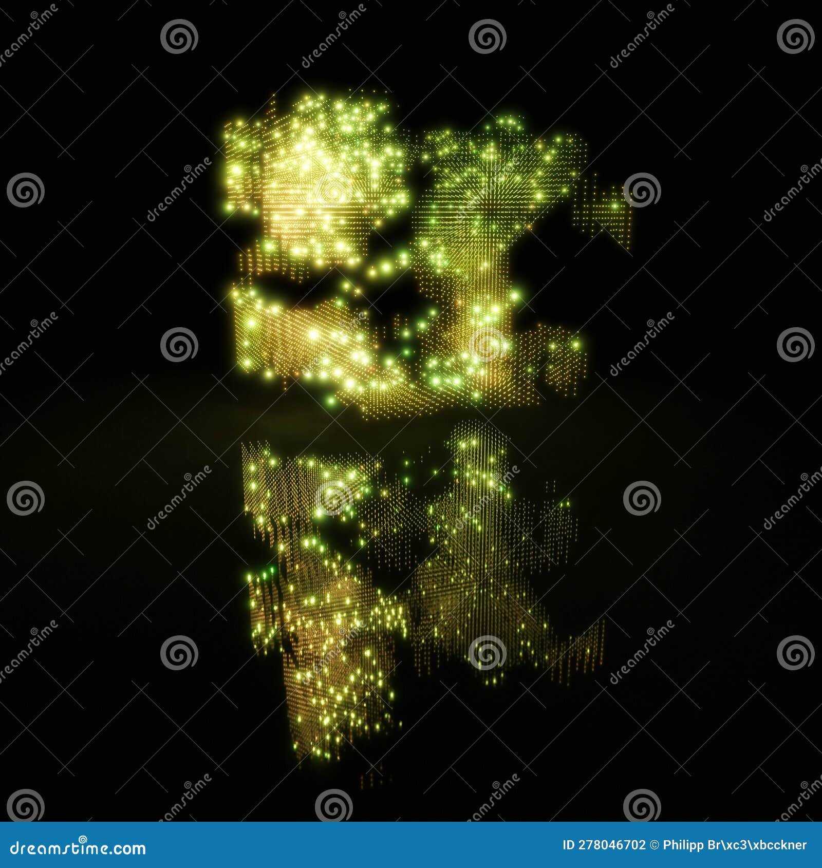 A Luminescent Object Shining in the Darkness 3d Render Illustration ...