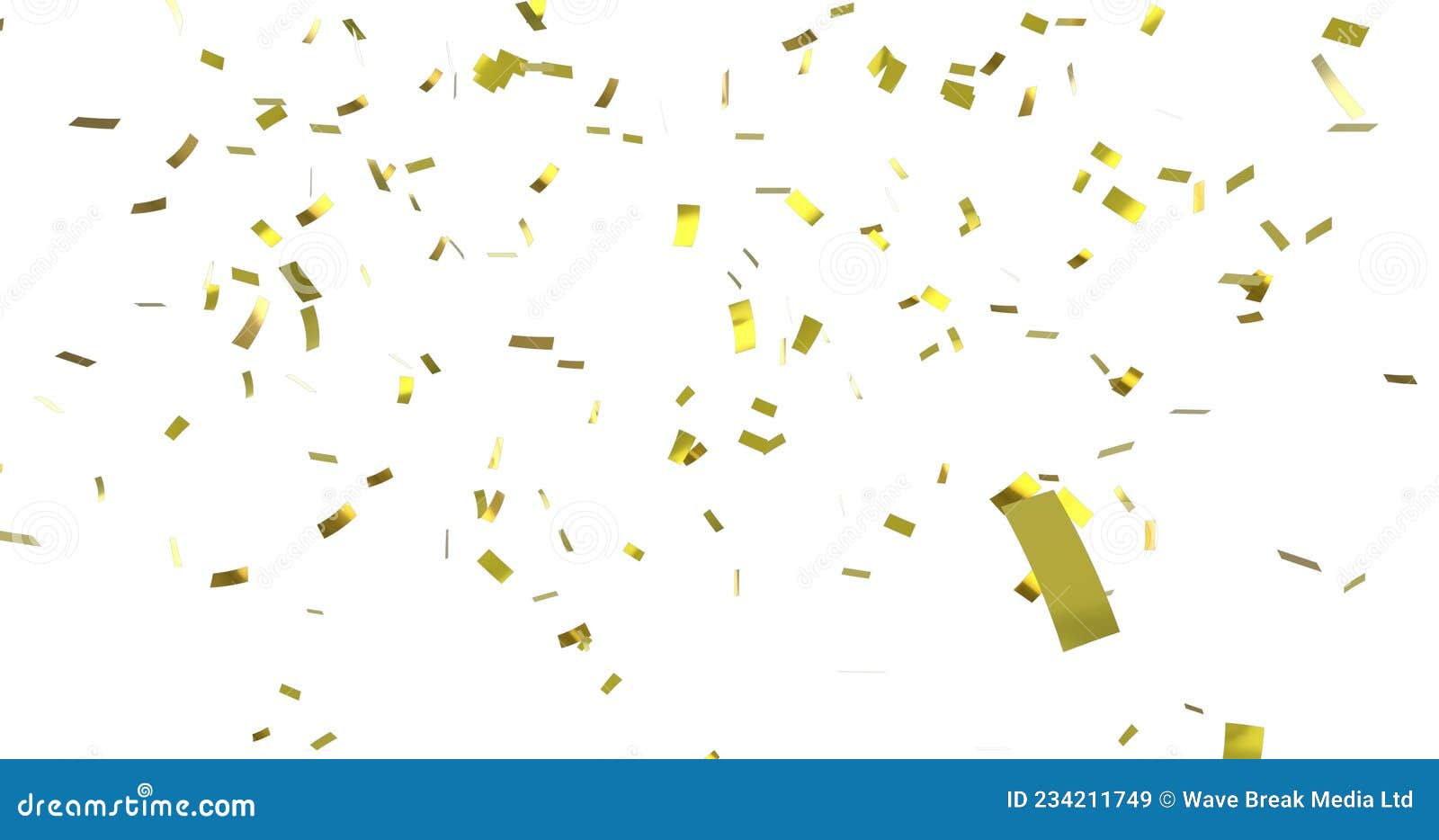 Digital Image of Gold Confetti Falling Against a White Background Stock ...