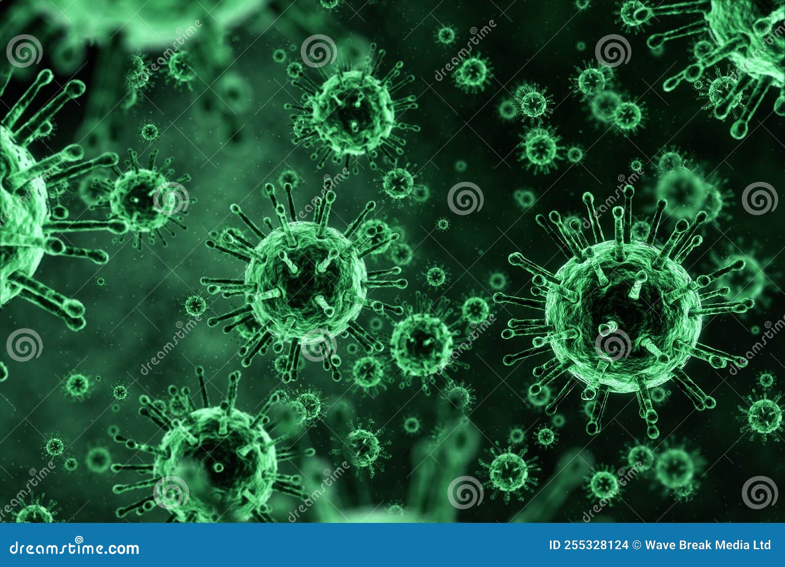 Digital Image of Green Virus Stock Illustration - Illustration of ...