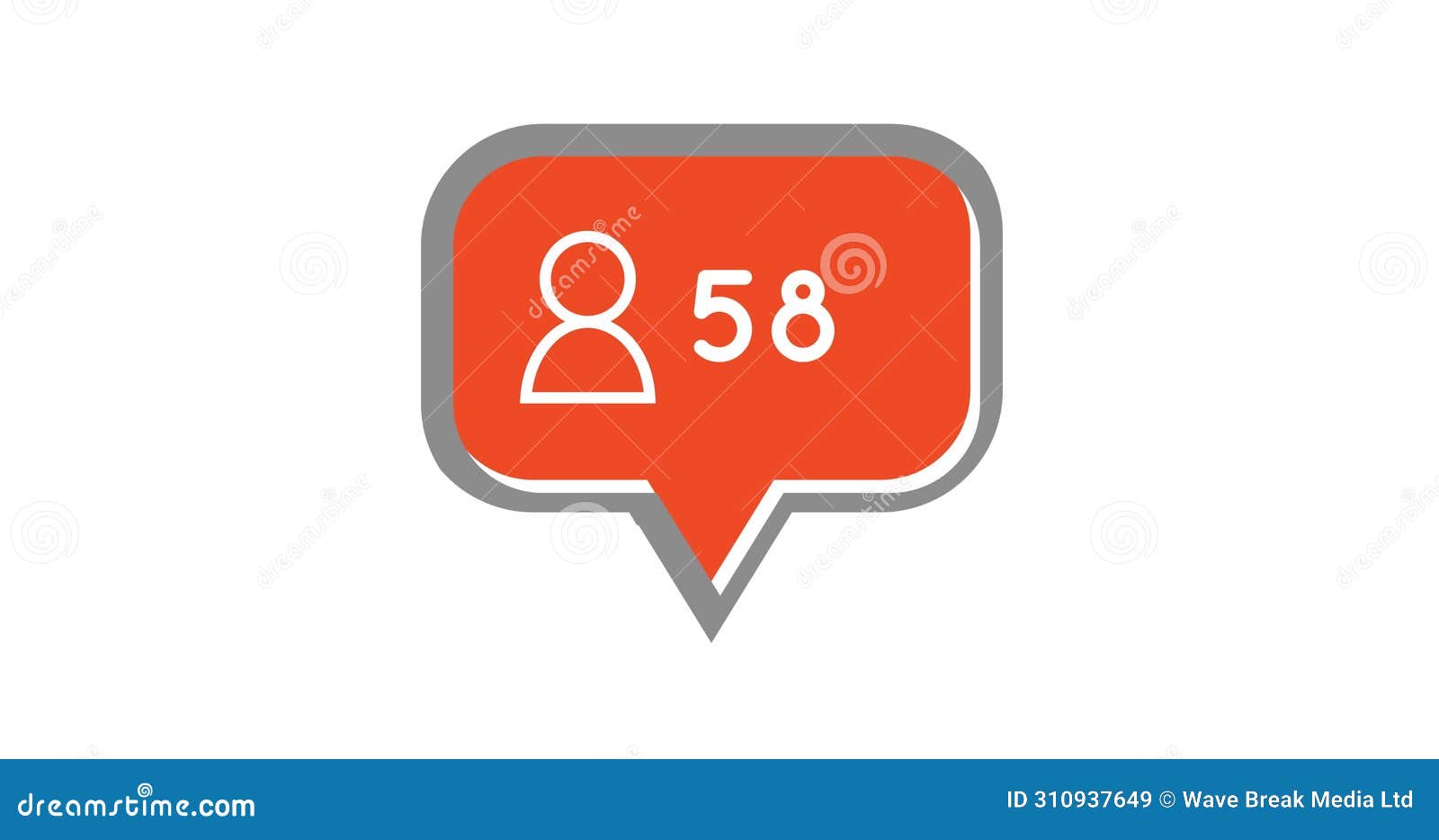 Digital Image of a Human Icon and Increasing Numbers Inside an Orange ...