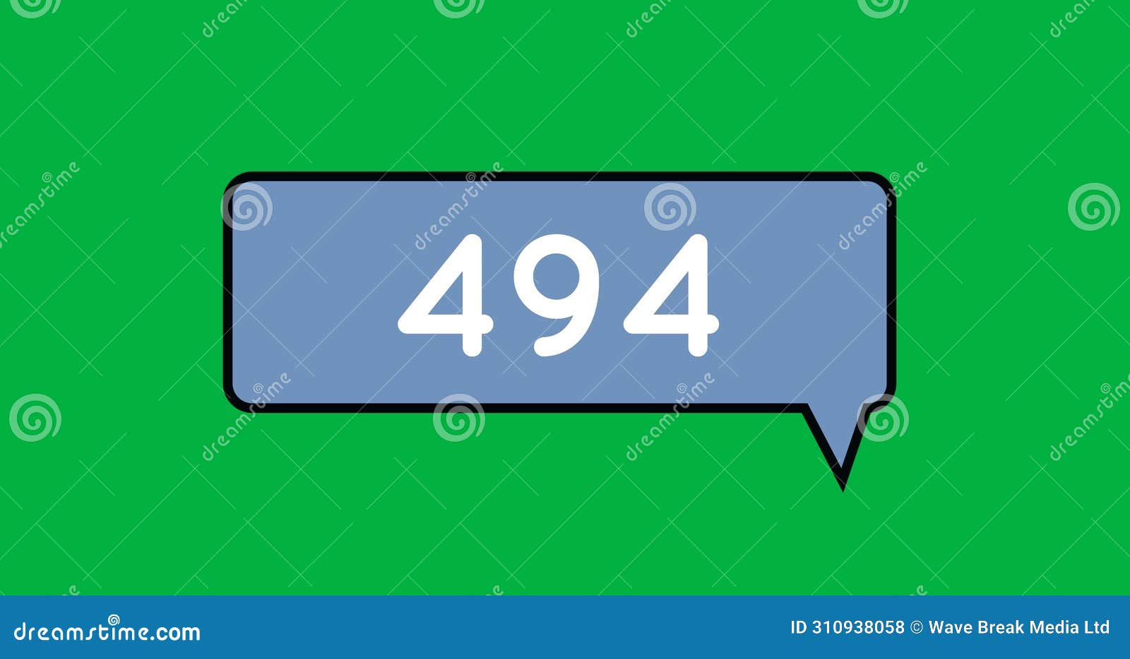 Digital Image of Increasing Numbers Inside a Blue Chat Box on a Green ...