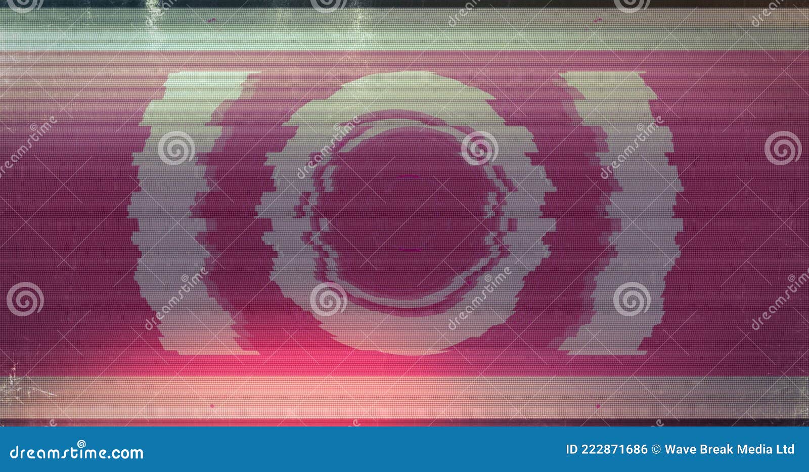 Digital Image of Light Trails and Glitch Effect Against Round Scanner ...