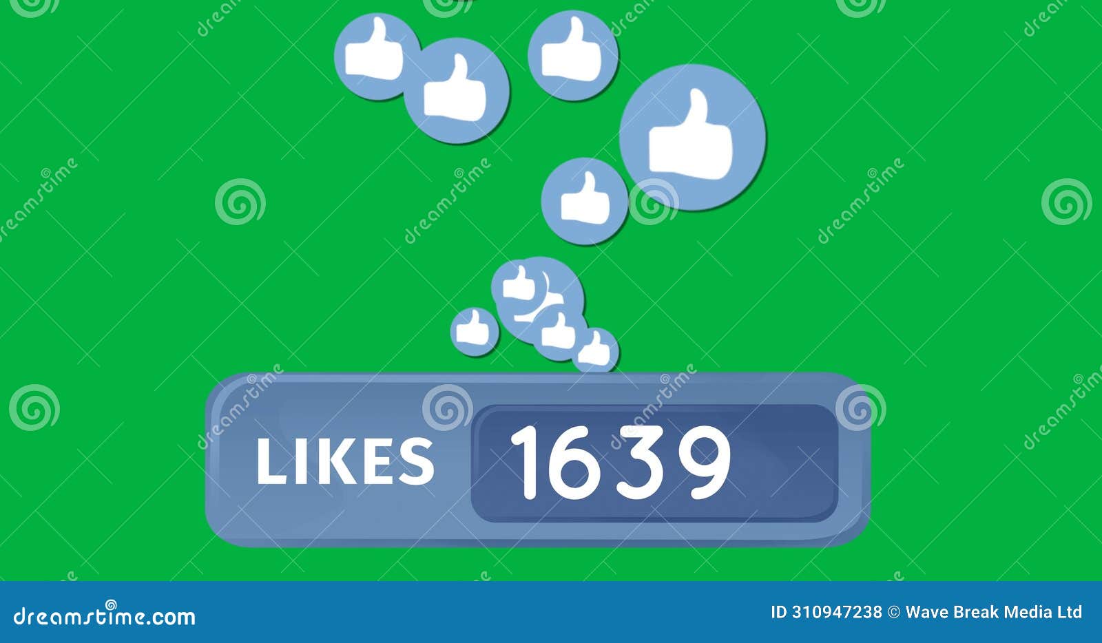 Digital Image of Like Icons Moving Up the Screen with Increasing ...