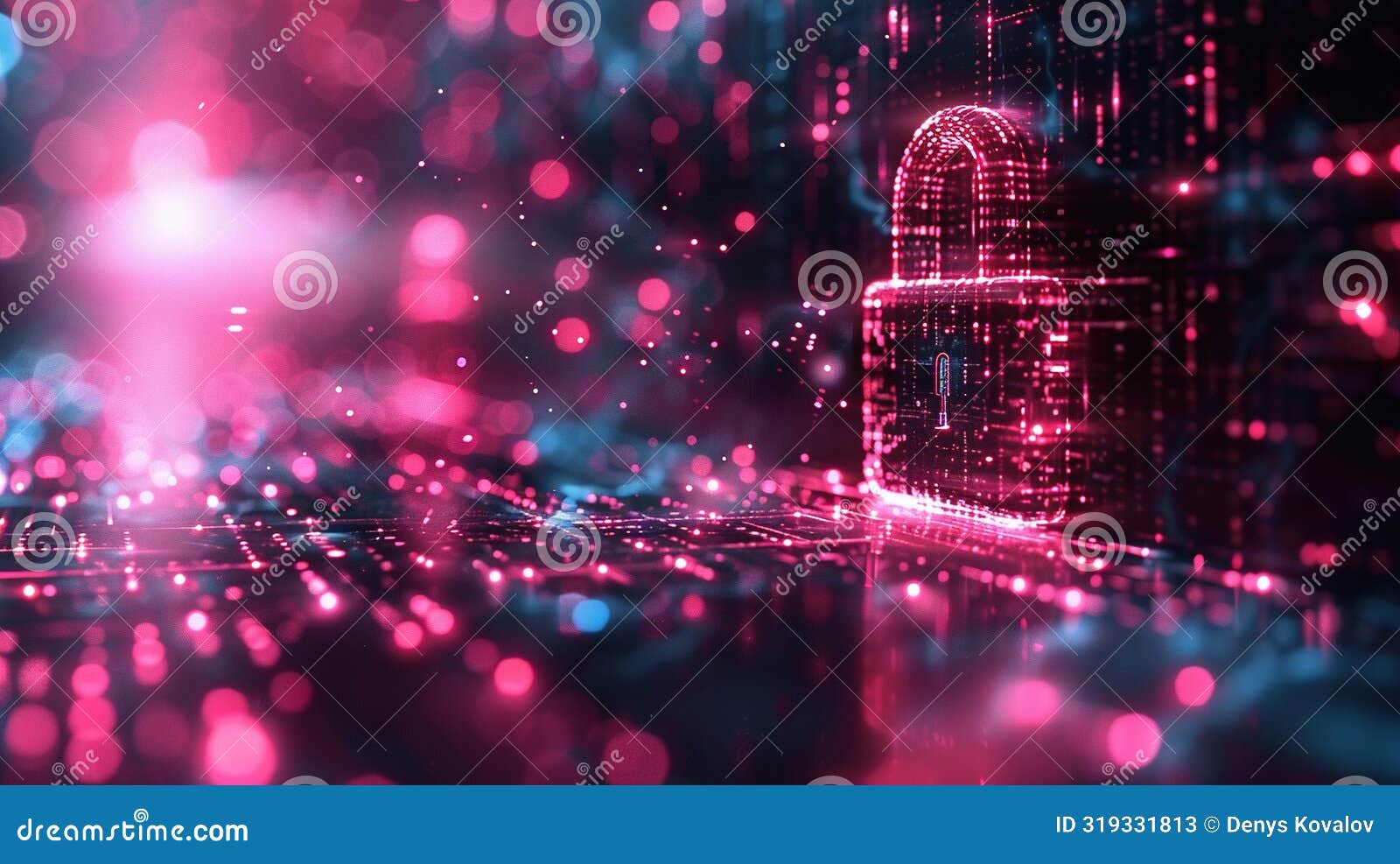 Digital Image of the Lock. the Concept of Aesthetic Security. Big Data ...