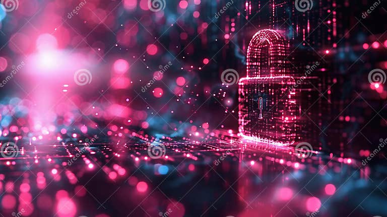 Digital Image of the Lock. the Concept of Aesthetic Security. Big Data ...