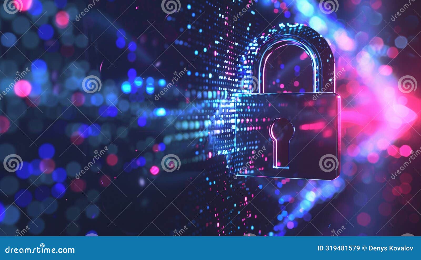 Digital Image of the Lock. the Concept of Aesthetic Security. Big Data ...
