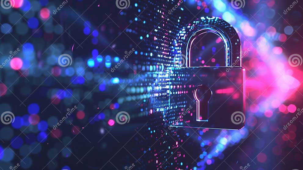 Digital Image of the Lock. the Concept of Aesthetic Security. Big Data ...