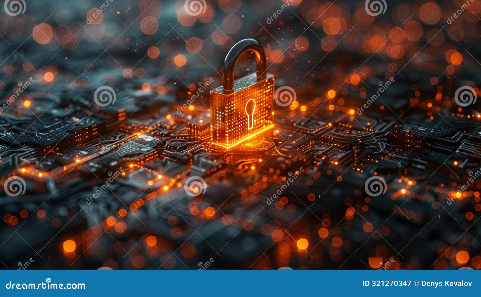 Digital Image of the Lock. the Concept of Aesthetic Security. Big Data ...