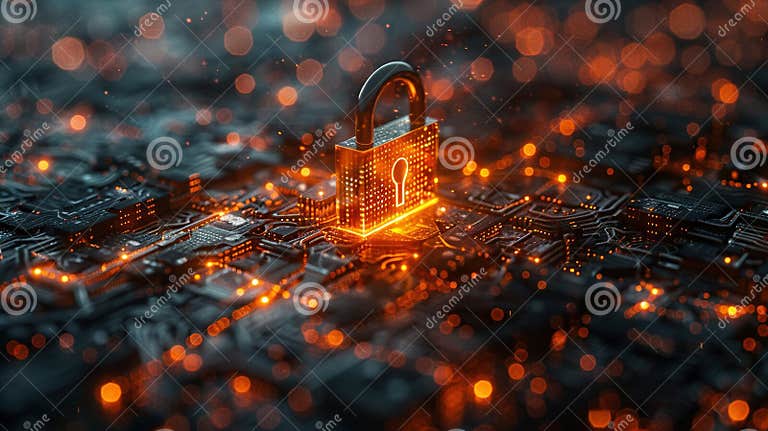 Digital Image of the Lock. the Concept of Aesthetic Security. Big Data ...