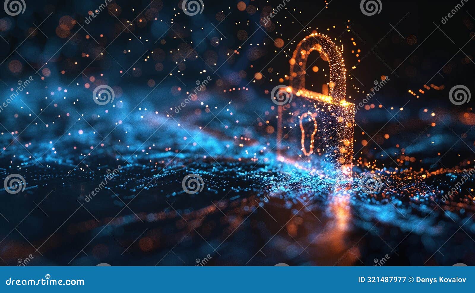 Digital Image of the Lock. the Concept of Aesthetic Security. Big Data ...