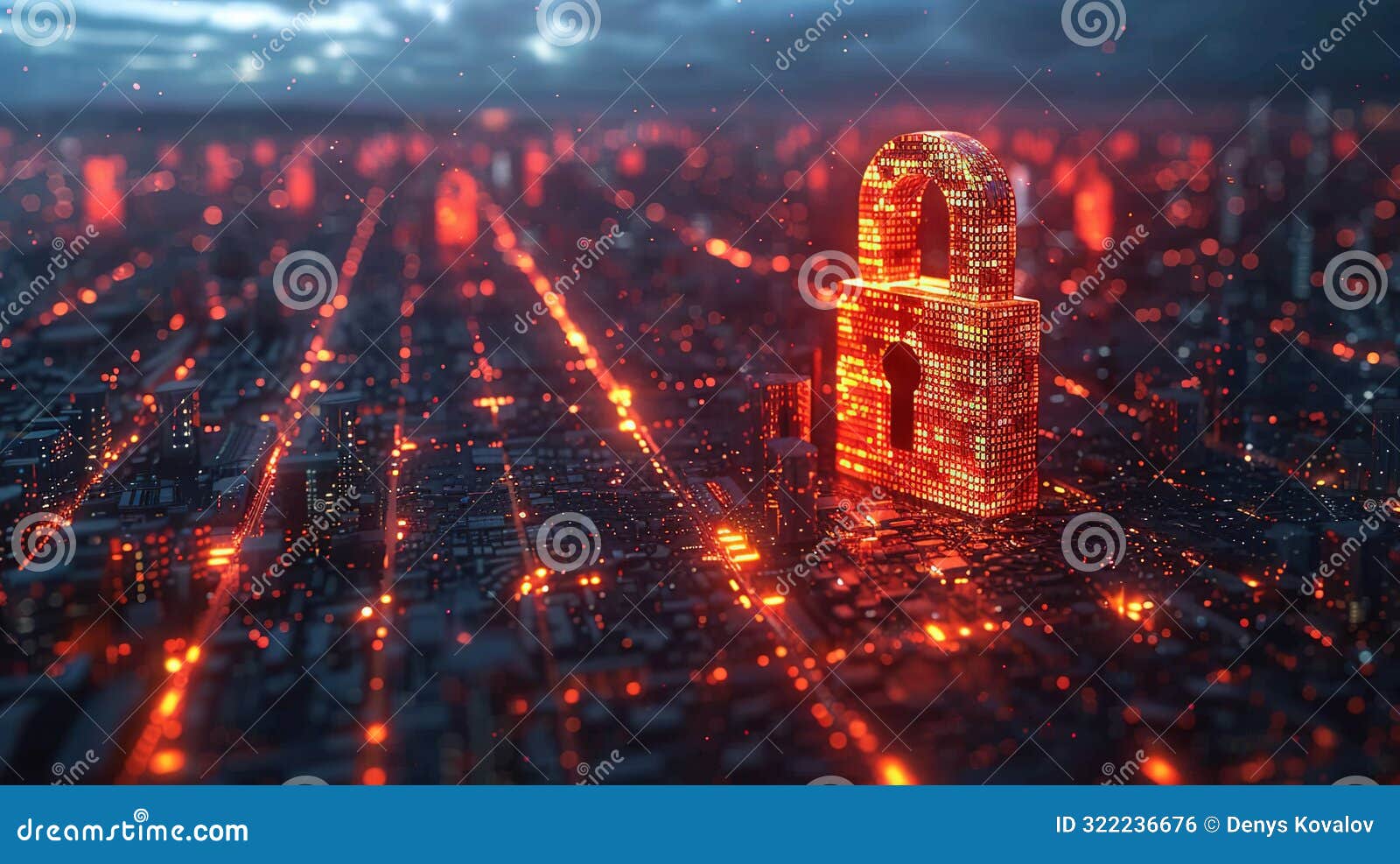 Digital Image of the Lock. the Concept of Aesthetic Security. Big Data ...