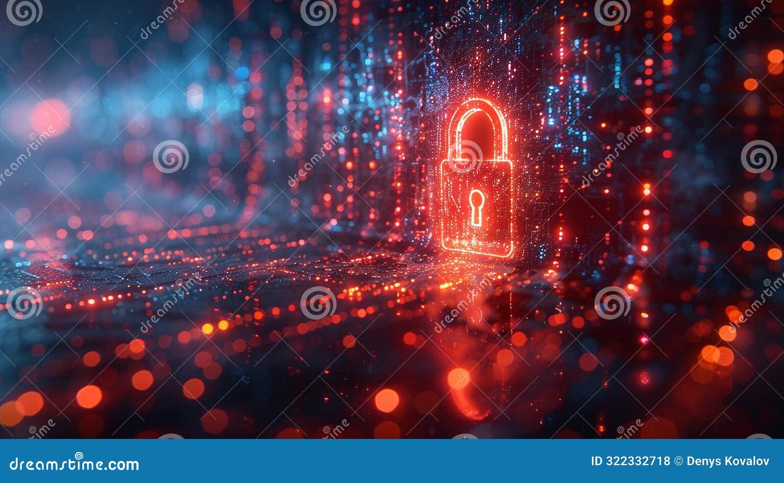 Digital Image of the Lock. the Concept of Aesthetic Security. Big Data ...