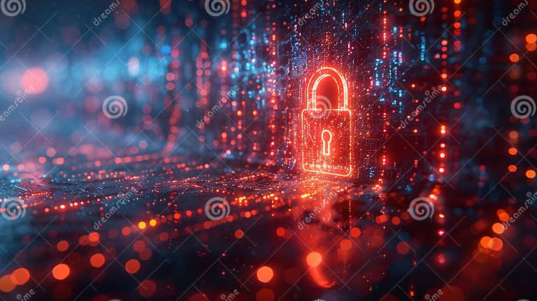 Digital Image of the Lock. the Concept of Aesthetic Security. Big Data ...