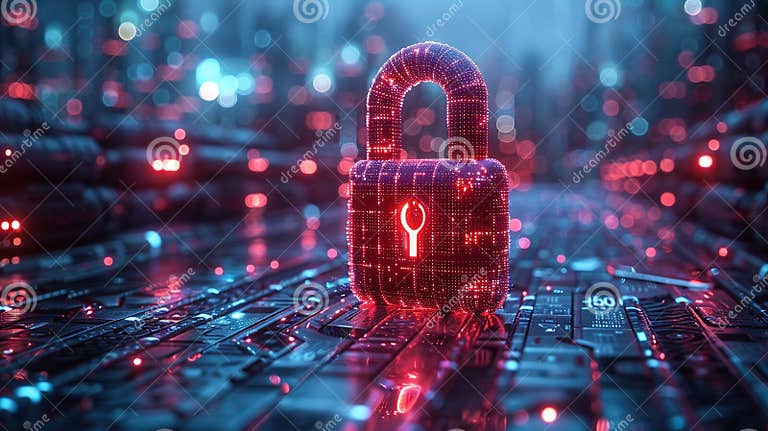 Digital Image of the Lock. the Concept of Aesthetic Security. Big Data ...