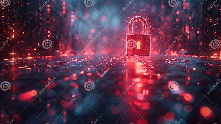 Digital Image of the Lock. the Concept of Aesthetic Security. Big Data ...