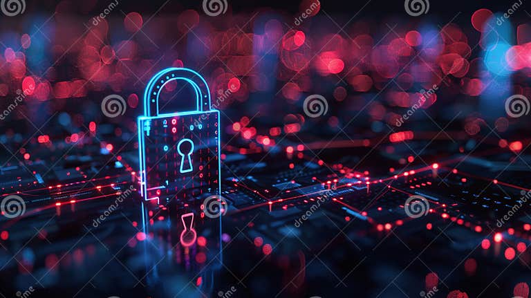 Digital Image of the Lock. the Concept of Aesthetic Security. Big Data ...