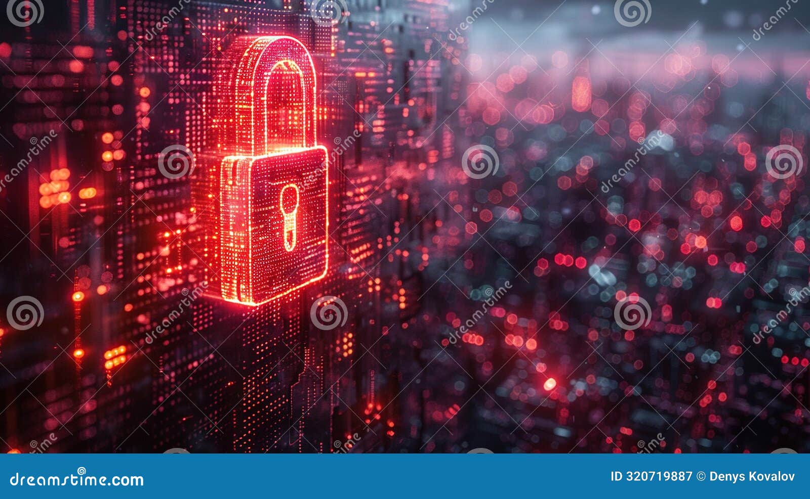 Digital Image of the Lock. the Concept of Aesthetic Security. Big Data ...