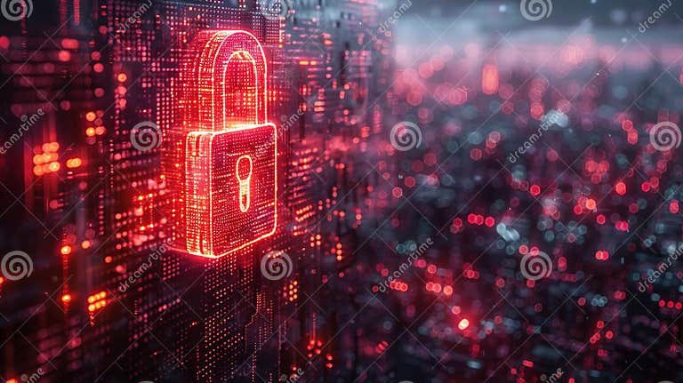 Digital Image of the Lock. the Concept of Aesthetic Security. Big Data ...