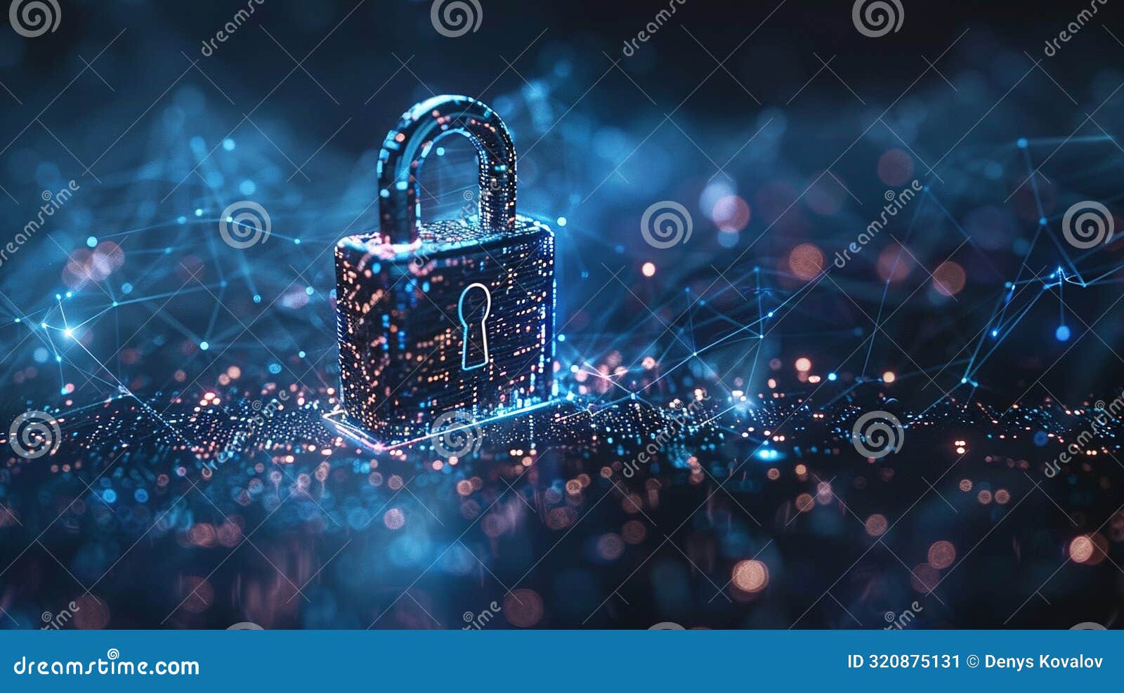 Digital Image of the Lock. the Concept of Aesthetic Security. Big Data ...