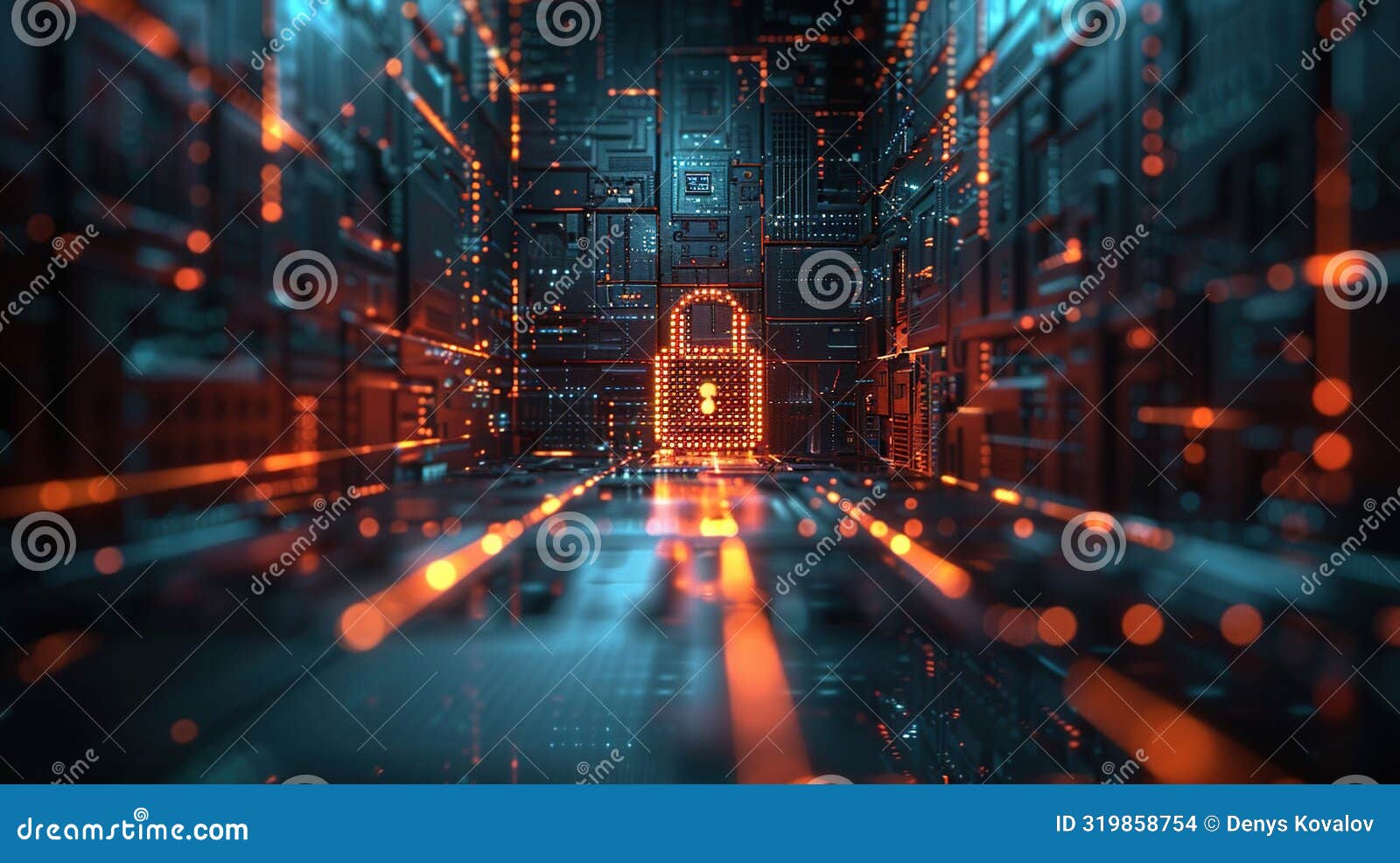 Digital Image of the Lock. the Concept of Aesthetic Security. Big Data ...