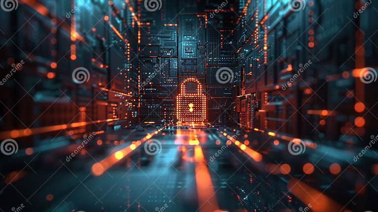 Digital Image of the Lock. the Concept of Aesthetic Security. Big Data ...